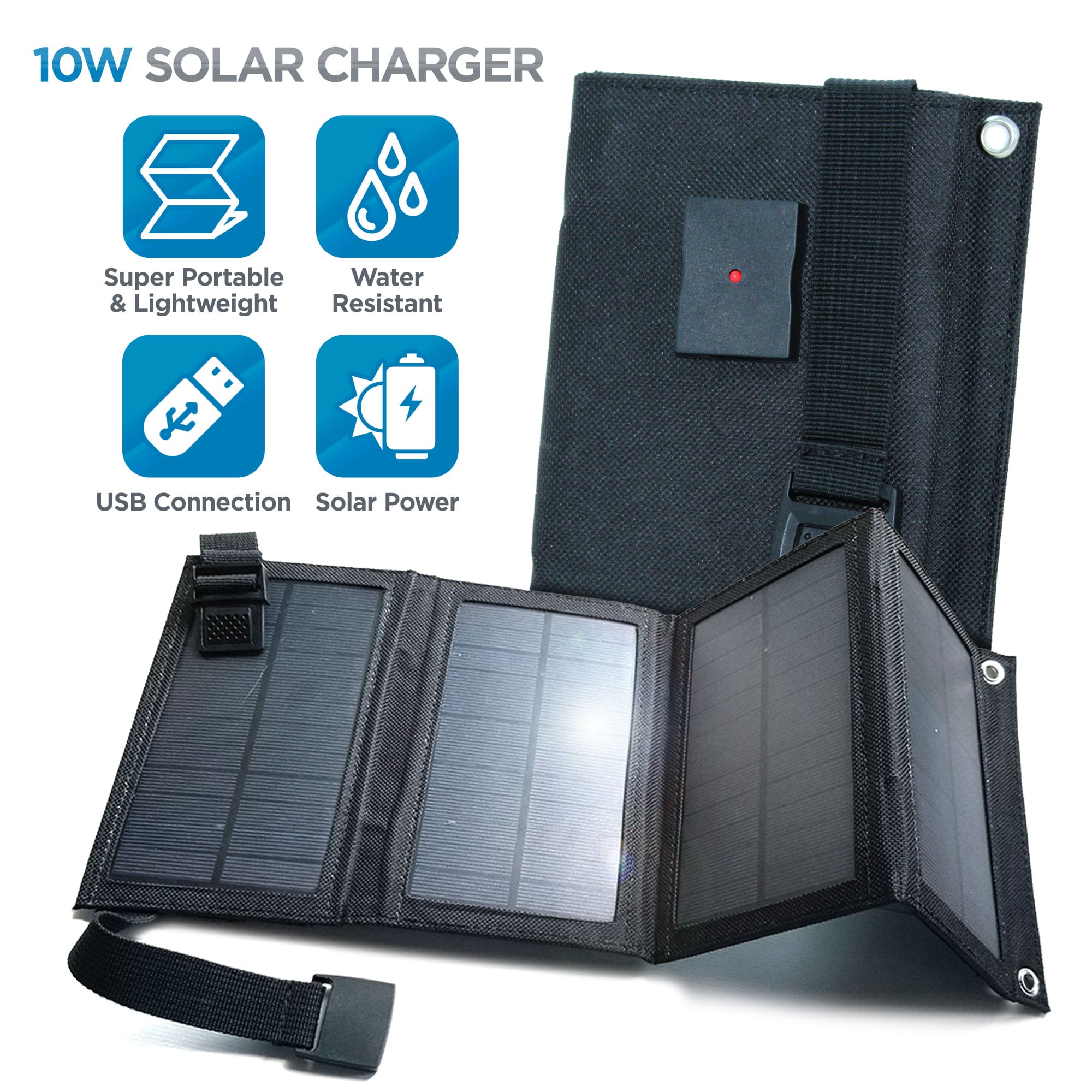 Portable 10W Solar Charger for Phones & Other USB Devices - Sirius Survival