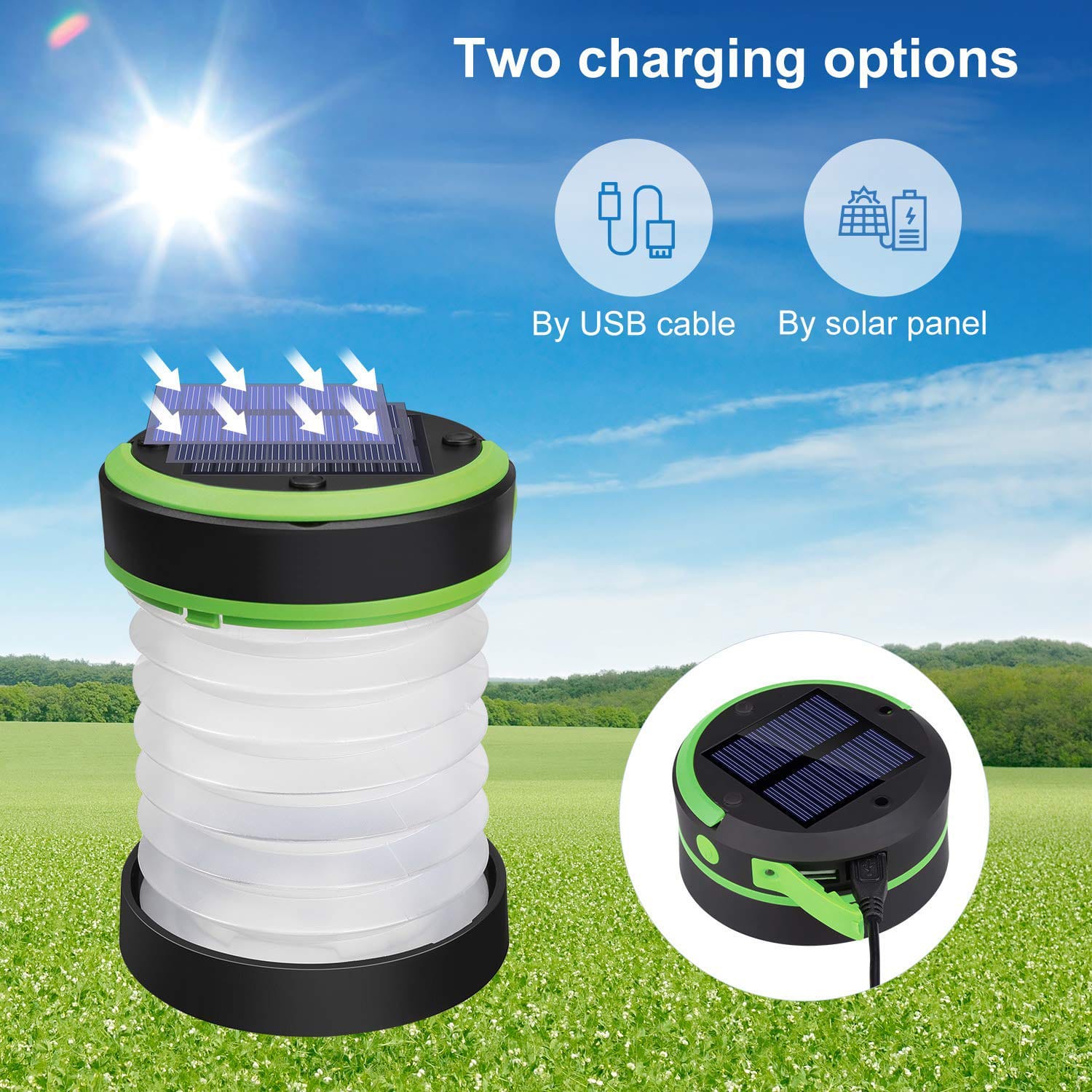 Solar Camping Lantern - LED Powered - Sirius Survival