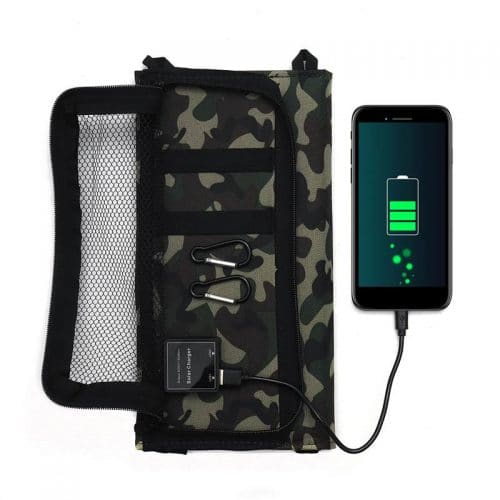 30W Foldable Solar Panel 5V Dual USB Solar Charger – Camo - Sirius Survival