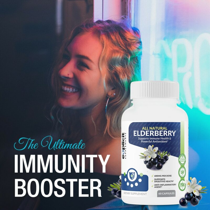 Natural Elderberry Supplement - 600mg - 60 Capsules - Sirius Survival