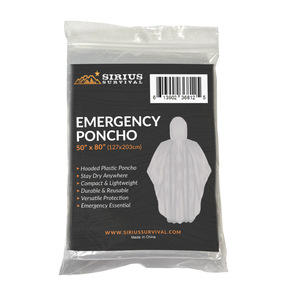 All Weather Emergency Poncho - Sirius Survival