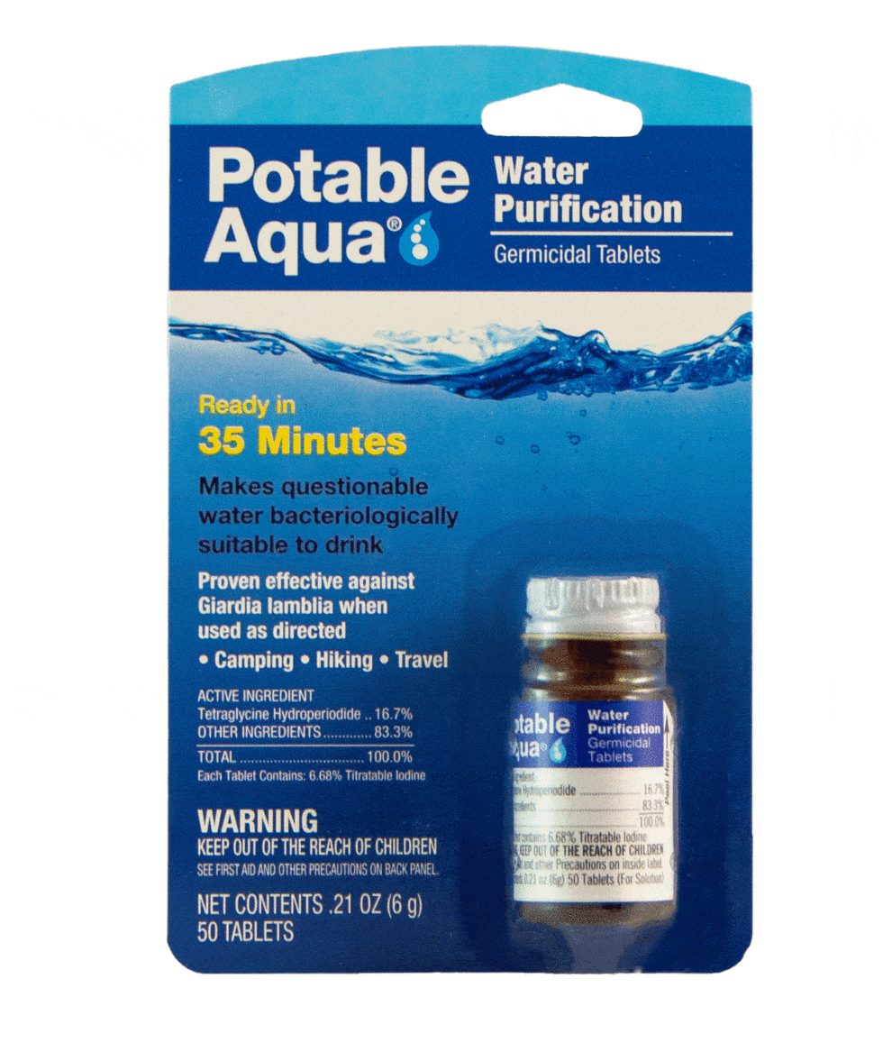 Potable Aqua Water Purification Germicidal Tablets - Sirius Survival