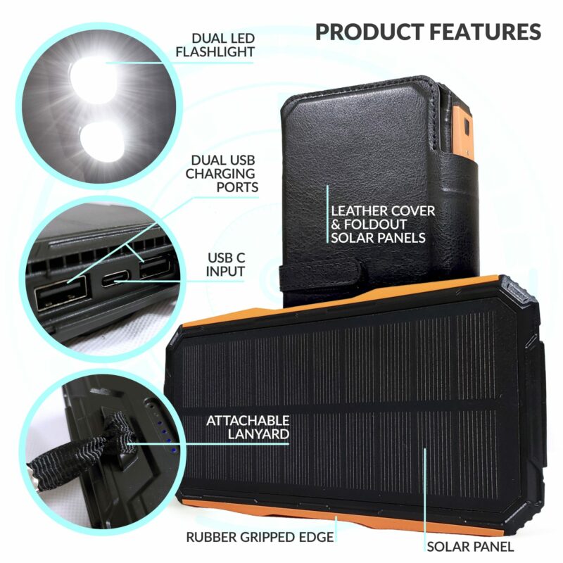 SolarHub Fold Rugged Solar Charger - 20000mAh - Sirius Survival