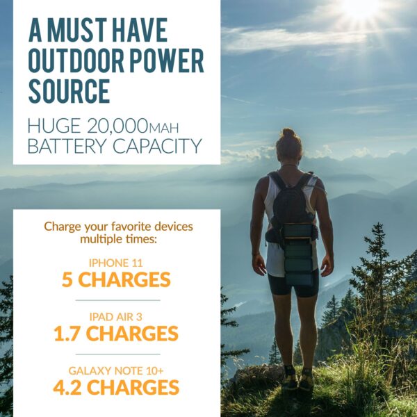 SolarHub Fold Rugged Solar Charger - 20000mAh - Sirius Survival