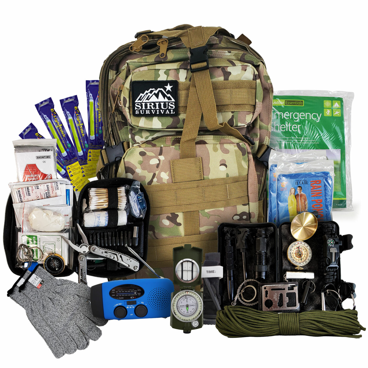 Pre-Packed Survival Backpack - Survival Kit For Family - Sirius Survival