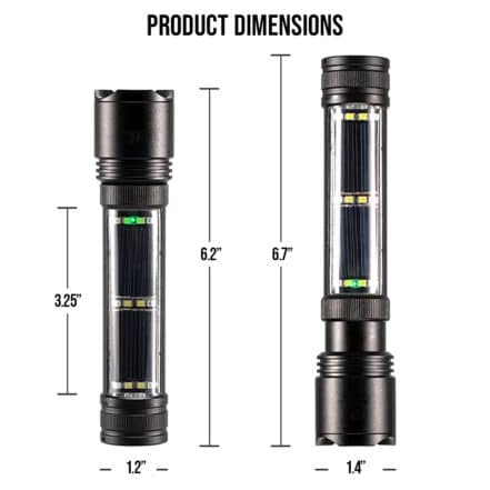 Solar Rechargeable 600 Lumen LED Flashlight With Adjustable Focus ...