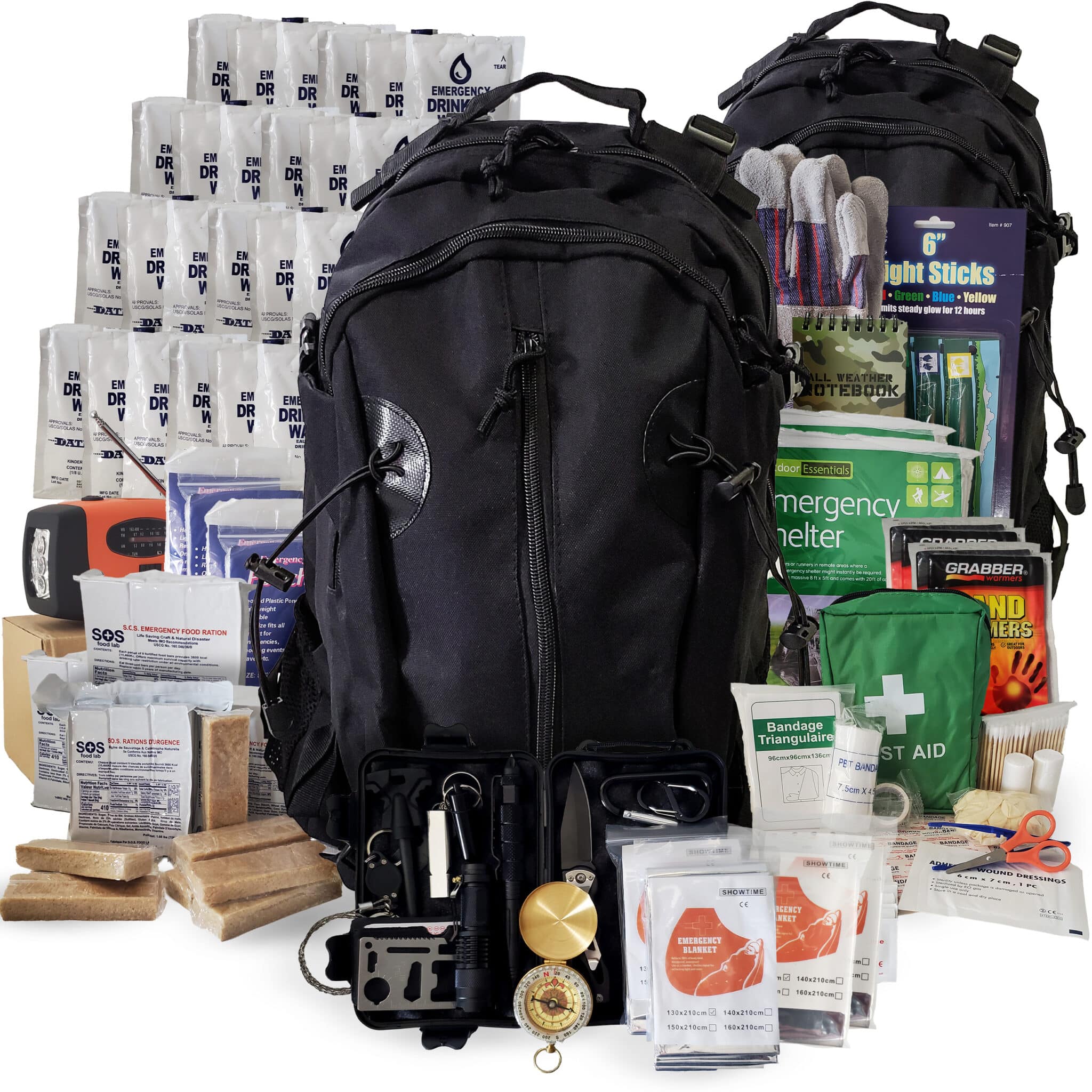 4 Person Emergency Kit / Survival Backpack For 72 Hours - Sirius Survival