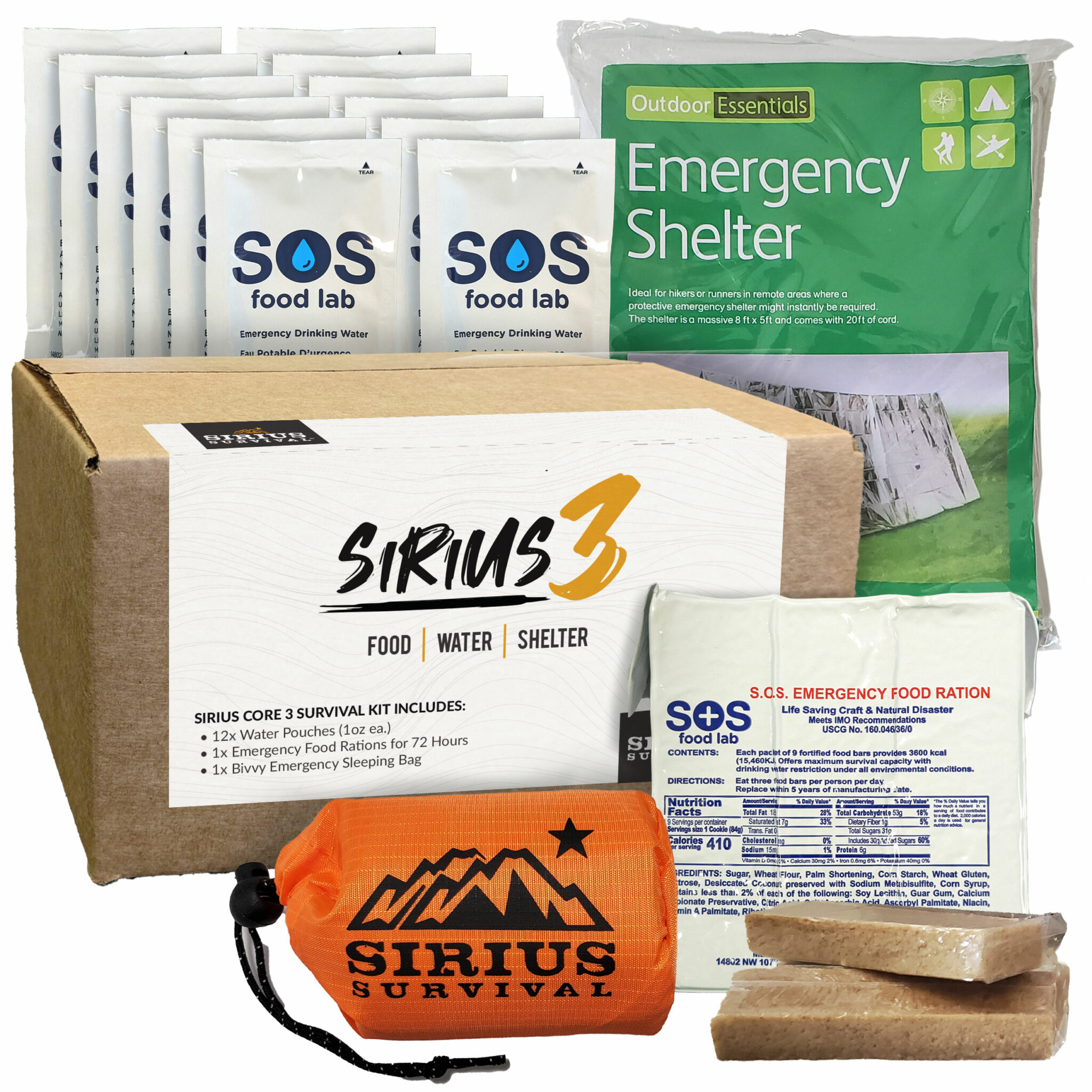 The Sirius 3 Survival Kit & Emergency Preparedness – Food, Water ...