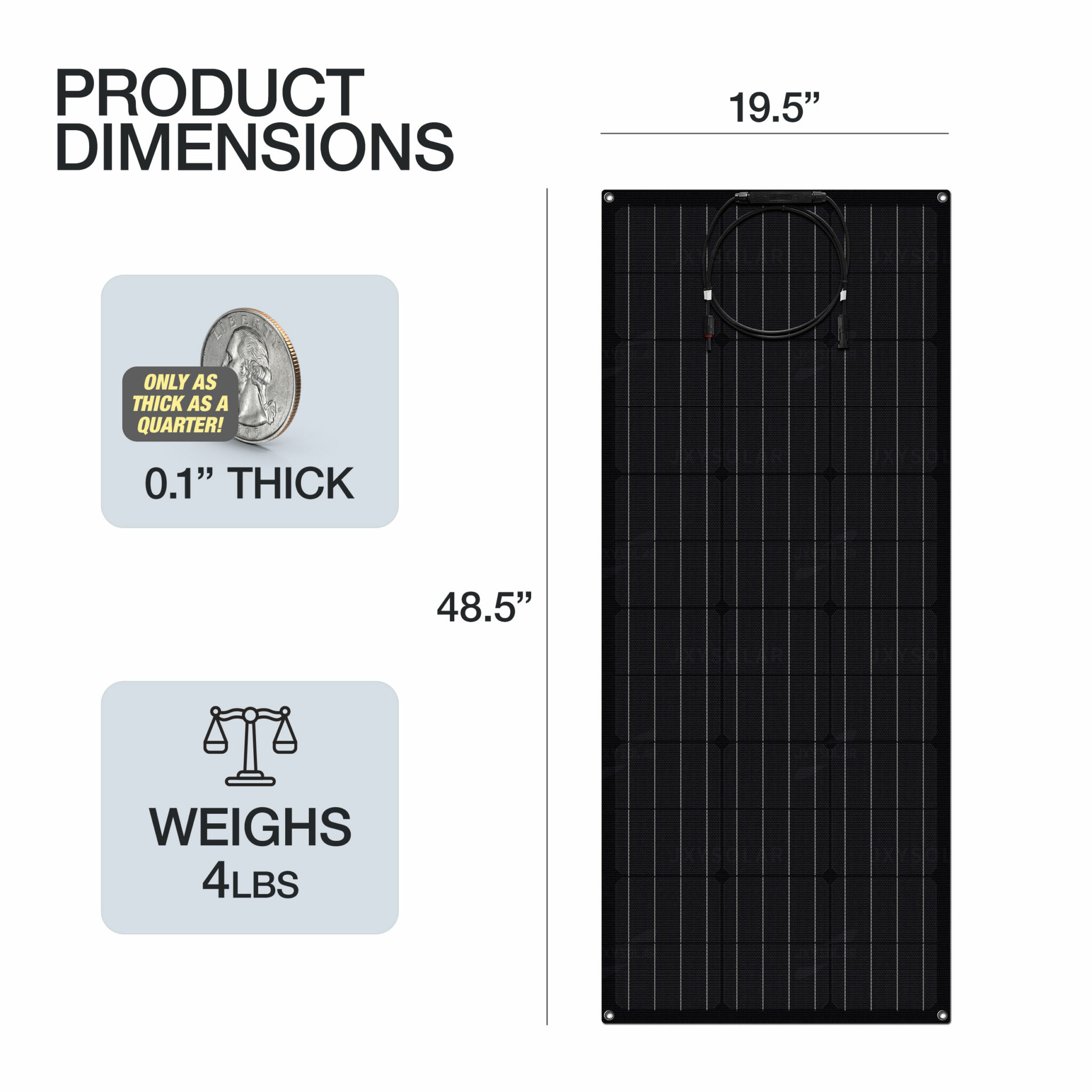 100-Watt ETFE Flexible Solar Panel - Ultra Light & Thin - Off-Grid ...