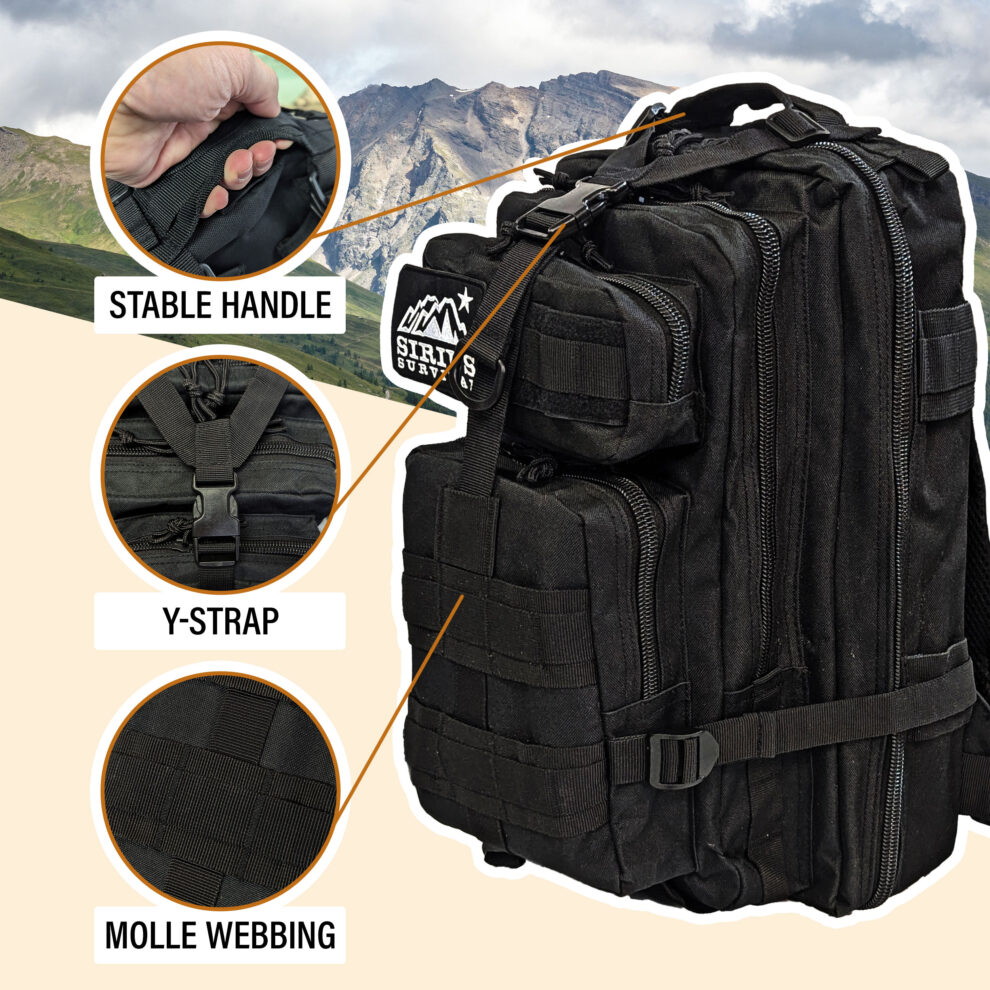 Tactical Backpack - 30L Capacity - Heavy Duty 900D Polyester - Military ...