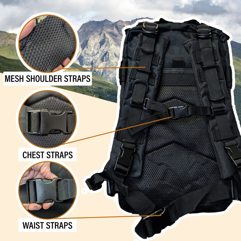 Tactical Backpack - 30L Capacity - Heavy Duty 900D Polyester - Military ...