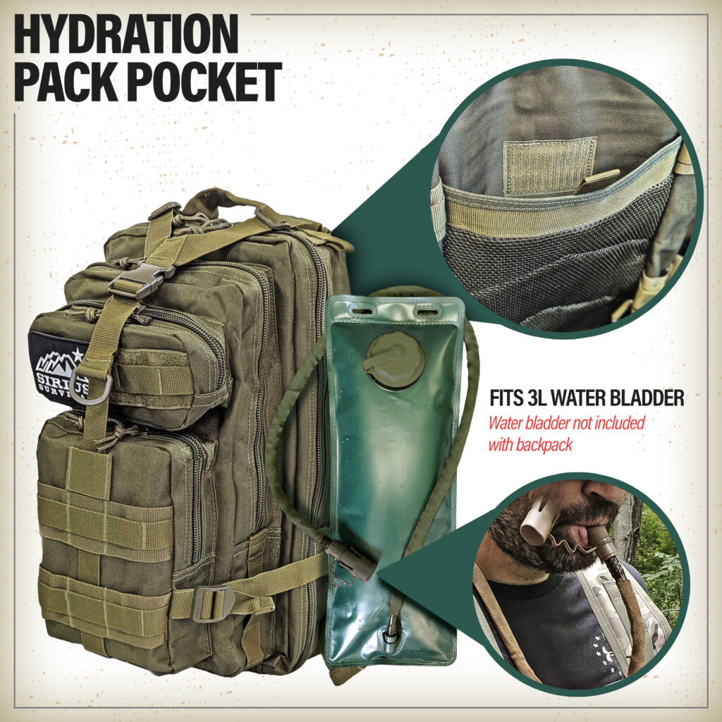 Tactical Backpack - 30L Capacity - Heavy Duty 900D Polyester - Military ...